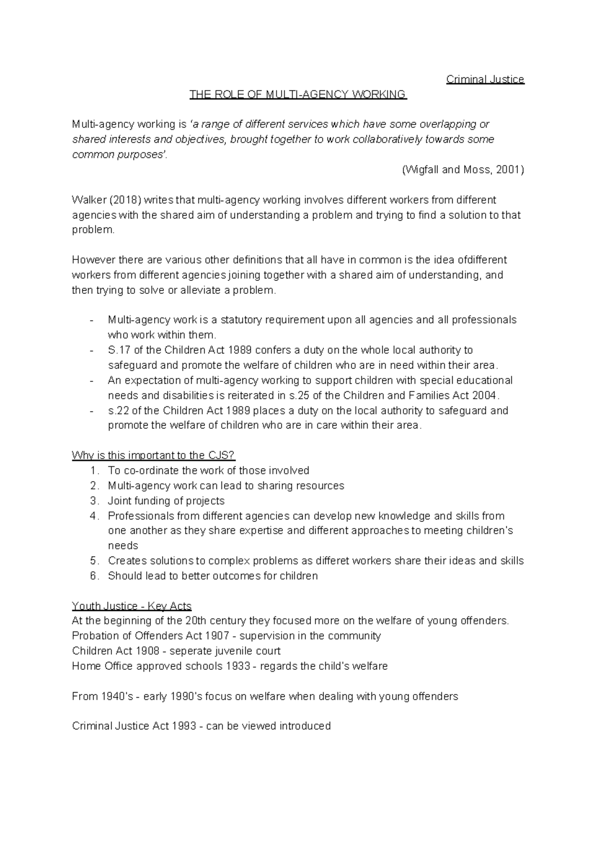 The role of multi-agency working - Criminal Justice THE ROLE OF MULTI ...