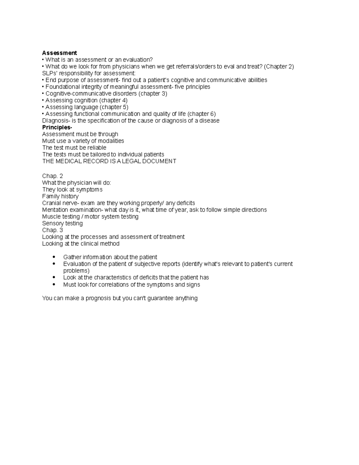 Aphasia notes - Assessment What is an assessment or an evaluation? What ...