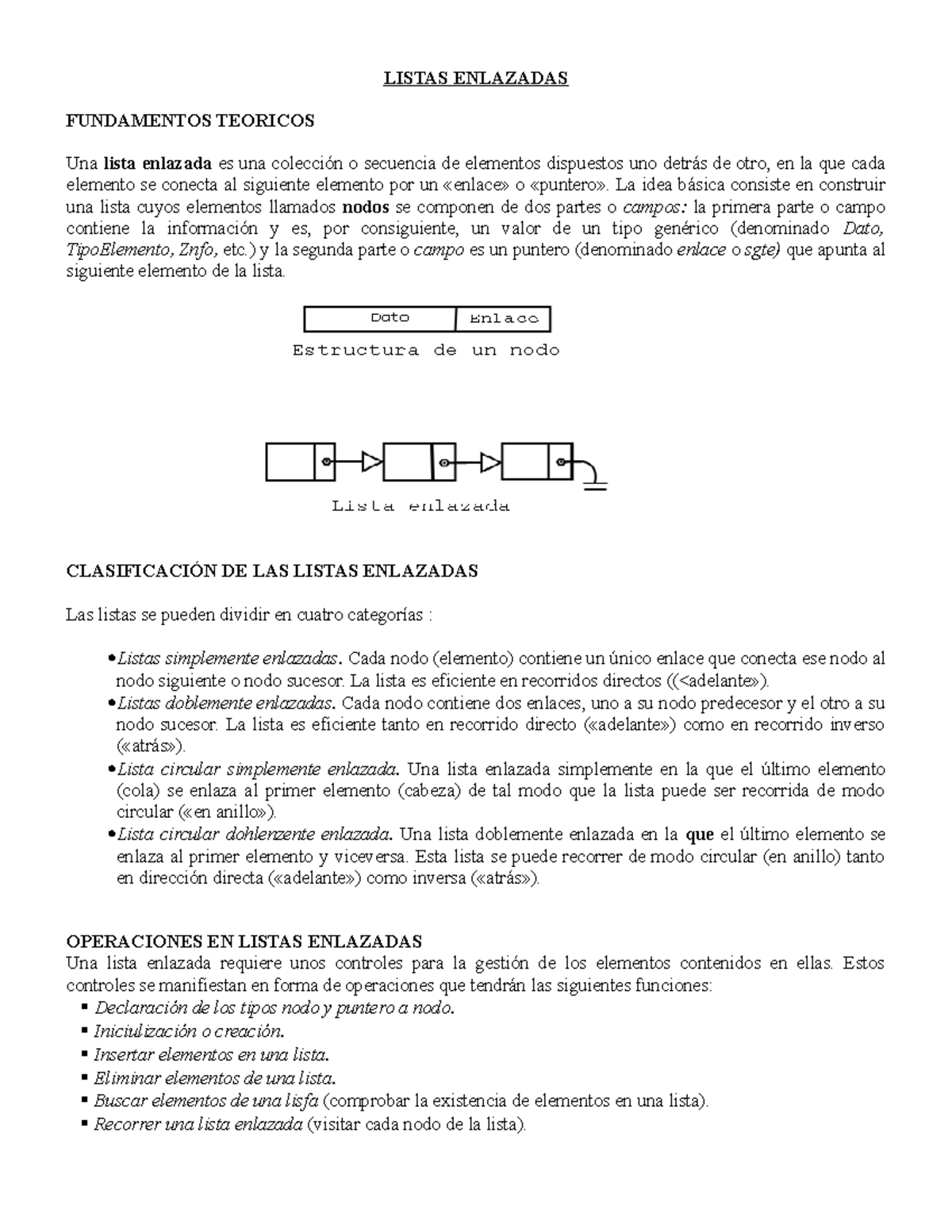 Listas enlazadas guia bc3a1sica estructura de datos - LISTAS ENLAZADAS ...