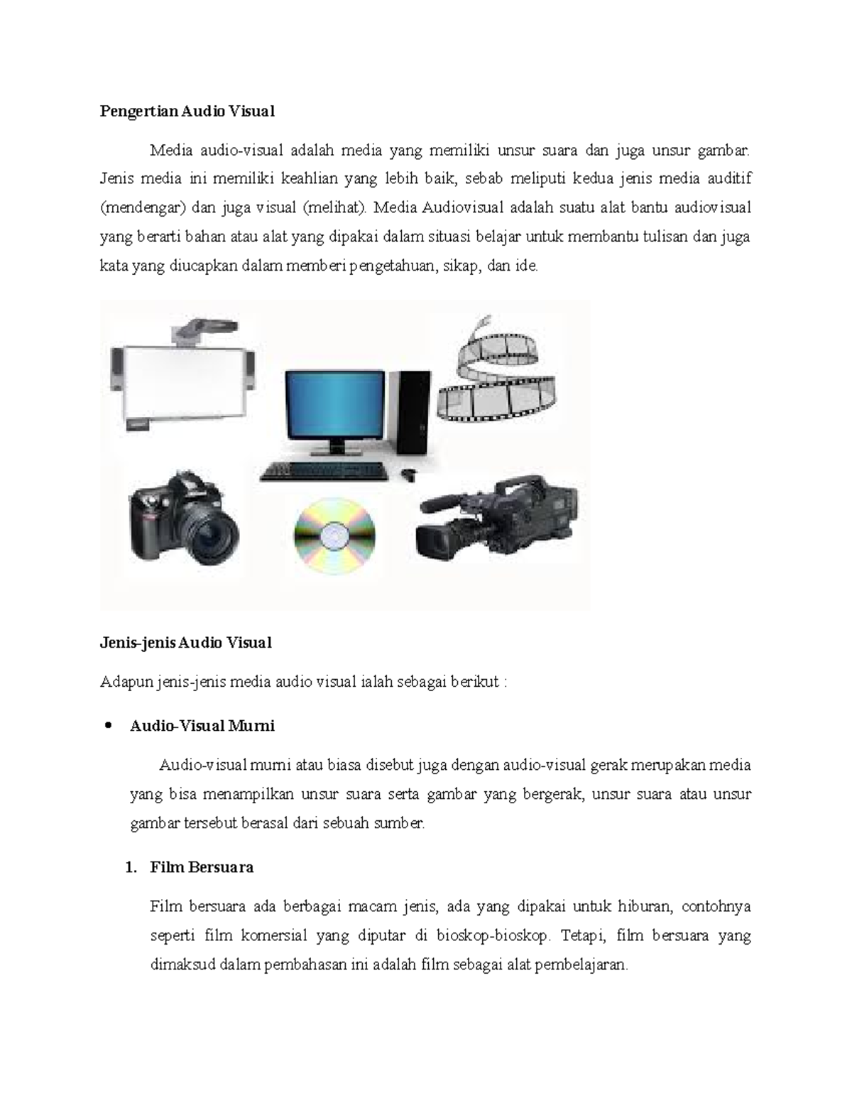 3.3 Pengertian Audio Visual - Pengertian Audio Visual Media audio ...