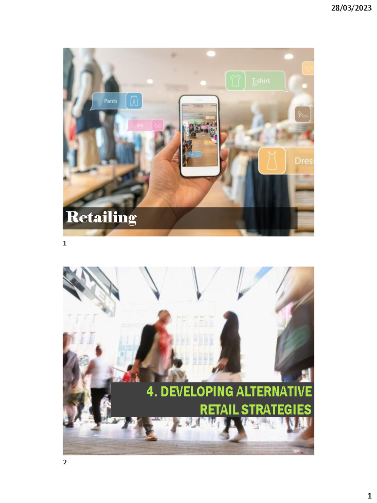 Retail wk5b - Retailing 4. DEVELOPING ALTERNATIVE RETAIL STRATEGIES 1 2 ...