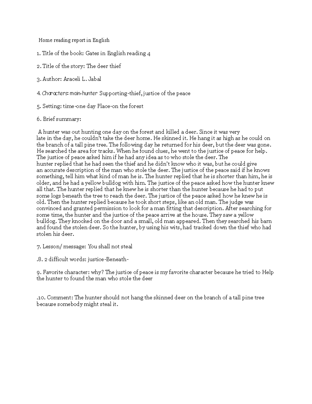 Home reading - this is about the english - Home reading report in ...