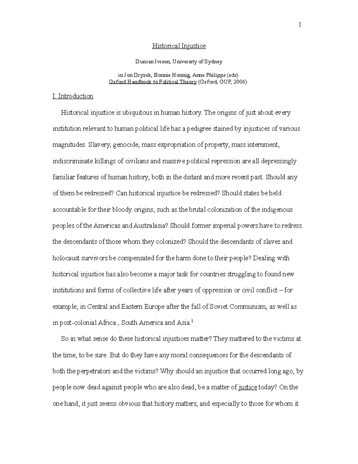 Detail ofreparation Historical Injustice - Historical Injustice Duncan ...