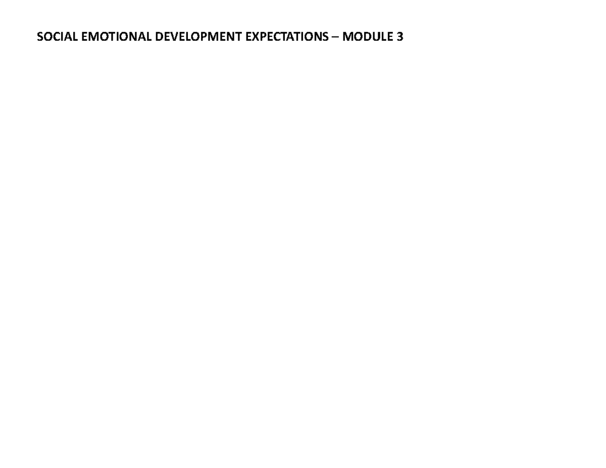 Module 3 - SE Expectations 12 - SOCIAL EMOTIONAL DEVELOPMENT ...