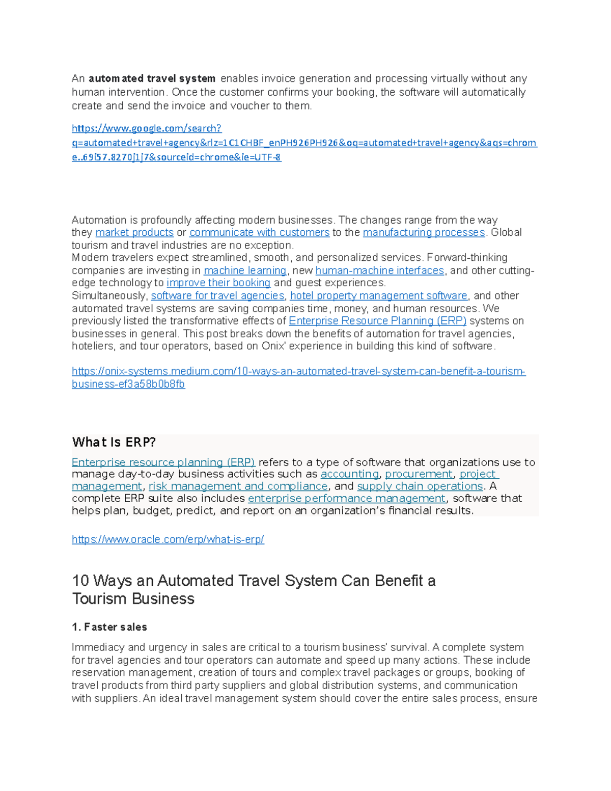 Travel Agency - Notes - An automated travel system enables invoice ...