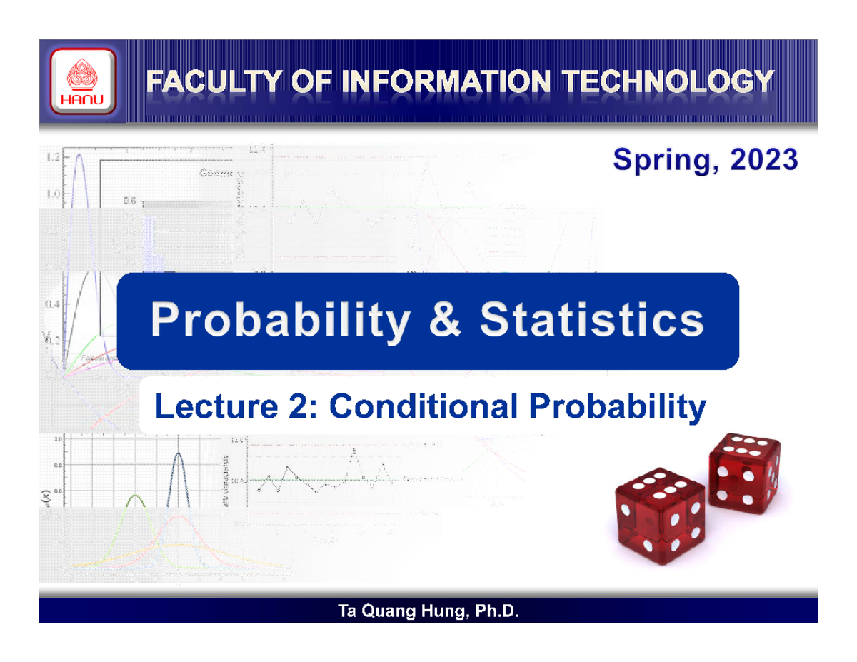 Lecture 2 Conditional Probability - Ta Quang Hung, Ph. Lecture 2: Conditional Probability ...