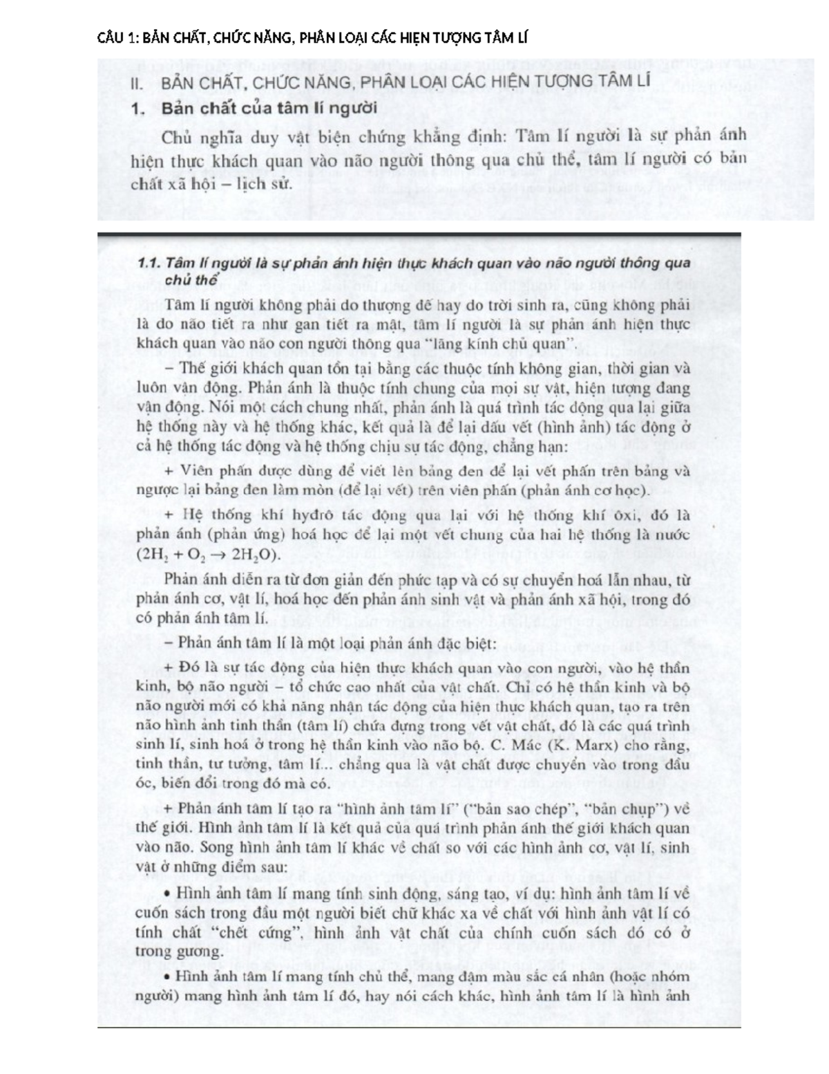 Tâm lí học đại cương - Tam ly hoc dai cuong - CÂU 1: BẢN CHẤT, CHỨC NĂNG, PHÂN LOẠI CÁC HIỆN ...