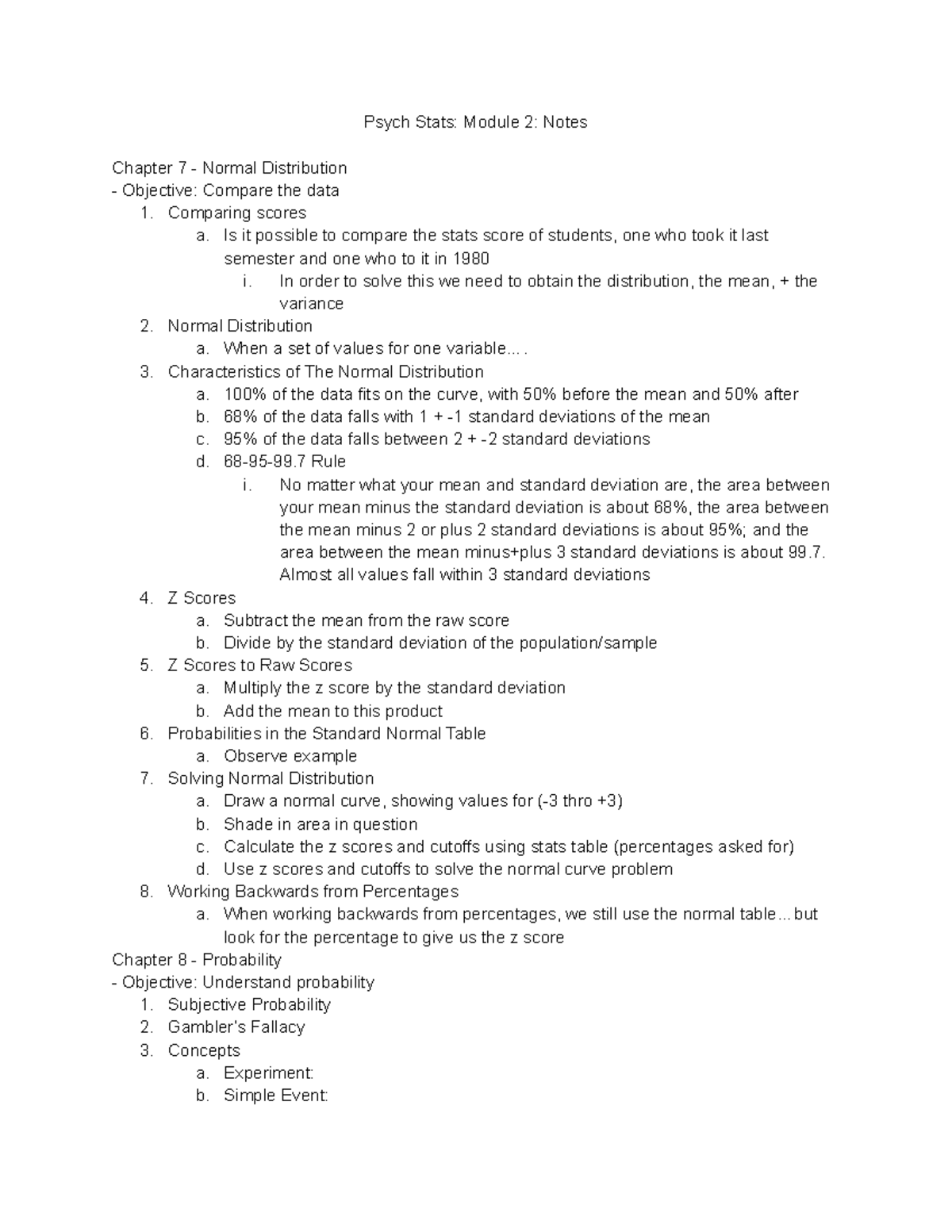 Psych Stats Module 2 - Is it possible to compare the stats score of ...