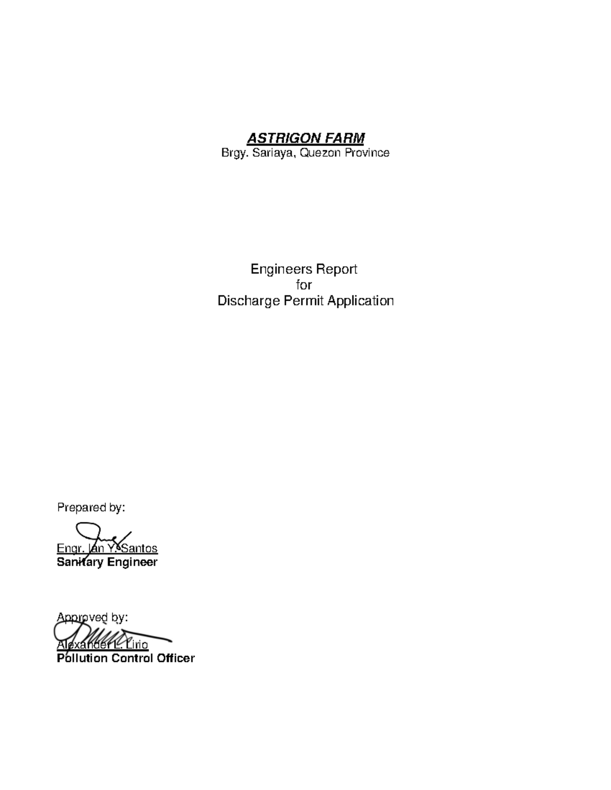 Astrigon ER final - Engineers Report Sample - ASTRIGON FARM Brgy ...