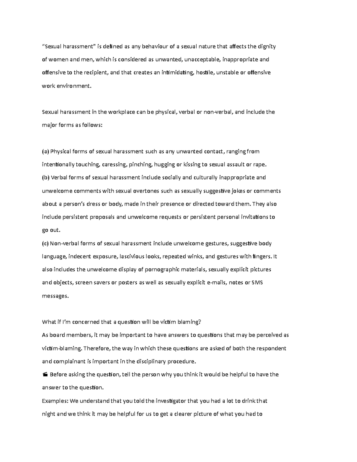 Types of Sexual Harassment Commonly Found in Workplaces - “Sexual ...