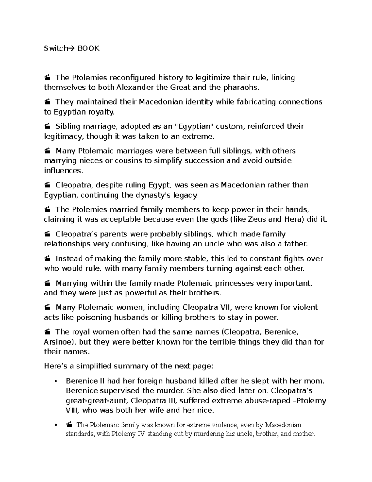 Switch - CLEOPATRA - Switch BOOK The Ptolemies reconfigured history to ...