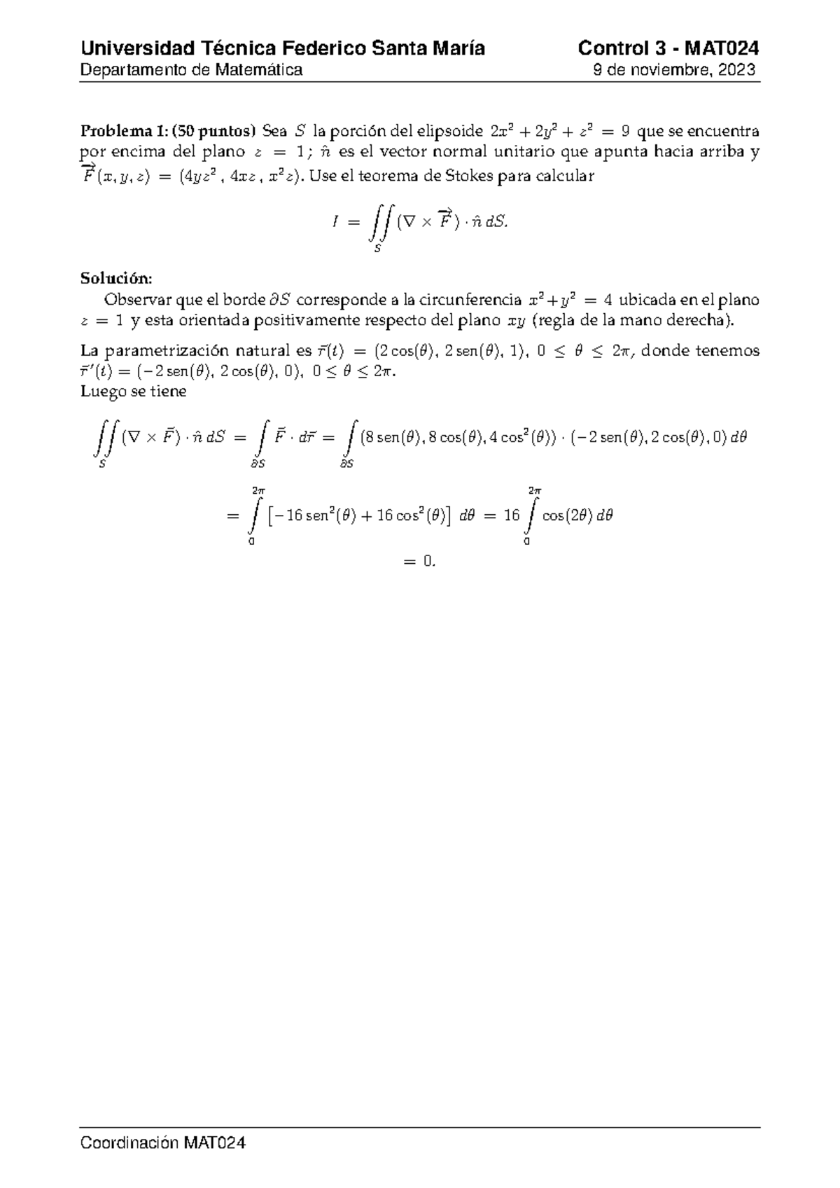 Control 3 Pauta - Universidad T ́ecnica Federico Santa Mar ́ıa Departamento de Matem ́atica ...
