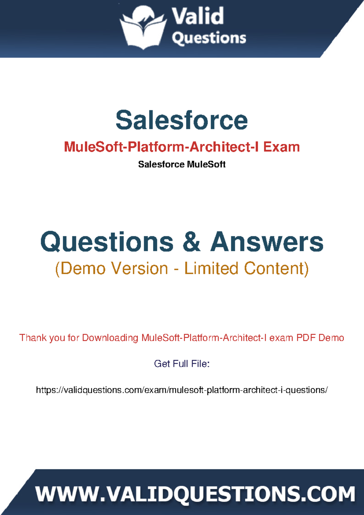 Mule Soft Platform Architect I Demo - Salesforce MuleSoft-Platform ...