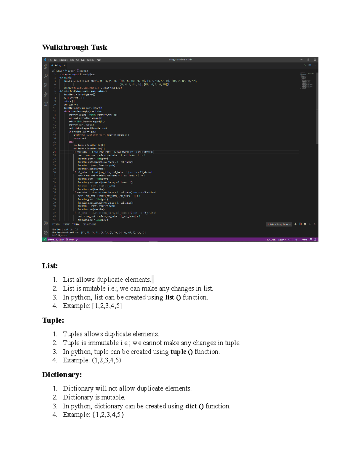 BCS183029(Moiz Ur Rehman) lab5 - Walkthrough Task List: List allows duplicate elements. List is ...