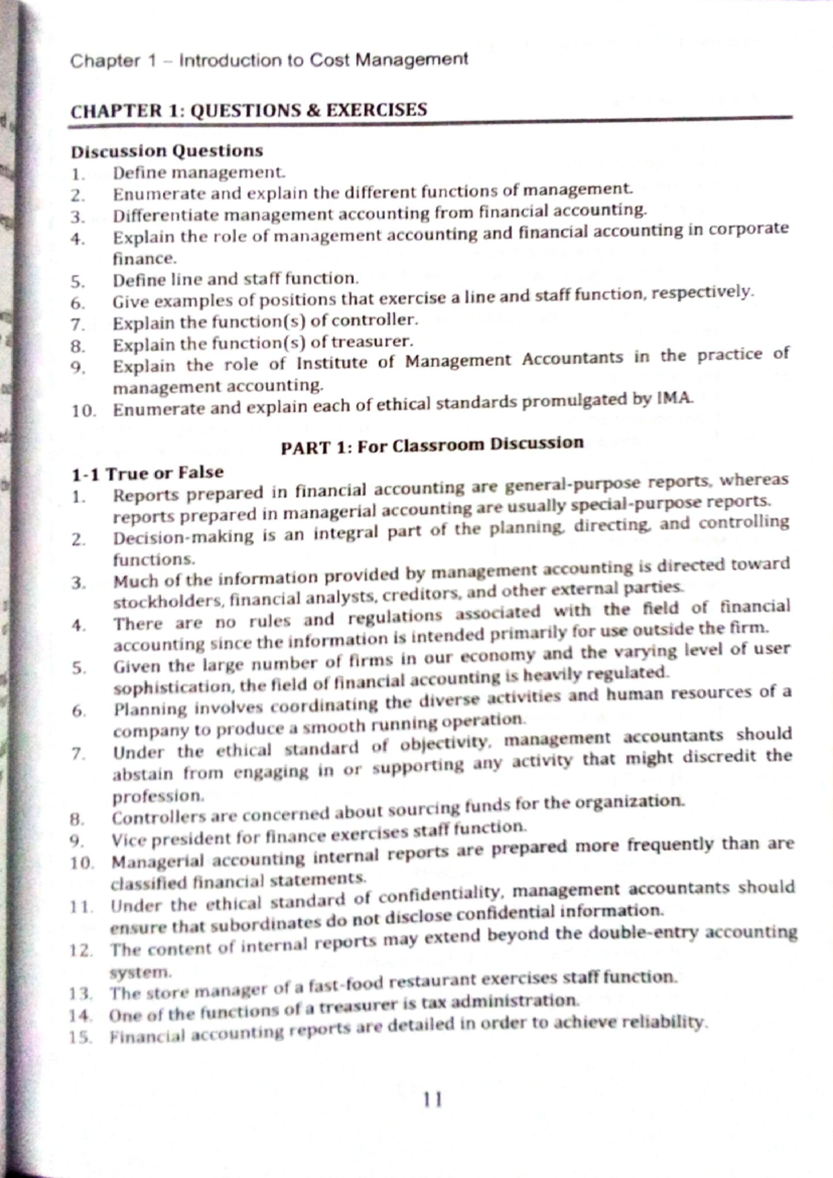 Chapter 1- SCM 2024 - Chapter 1 Introduction to Cost Management CHAPTER ...