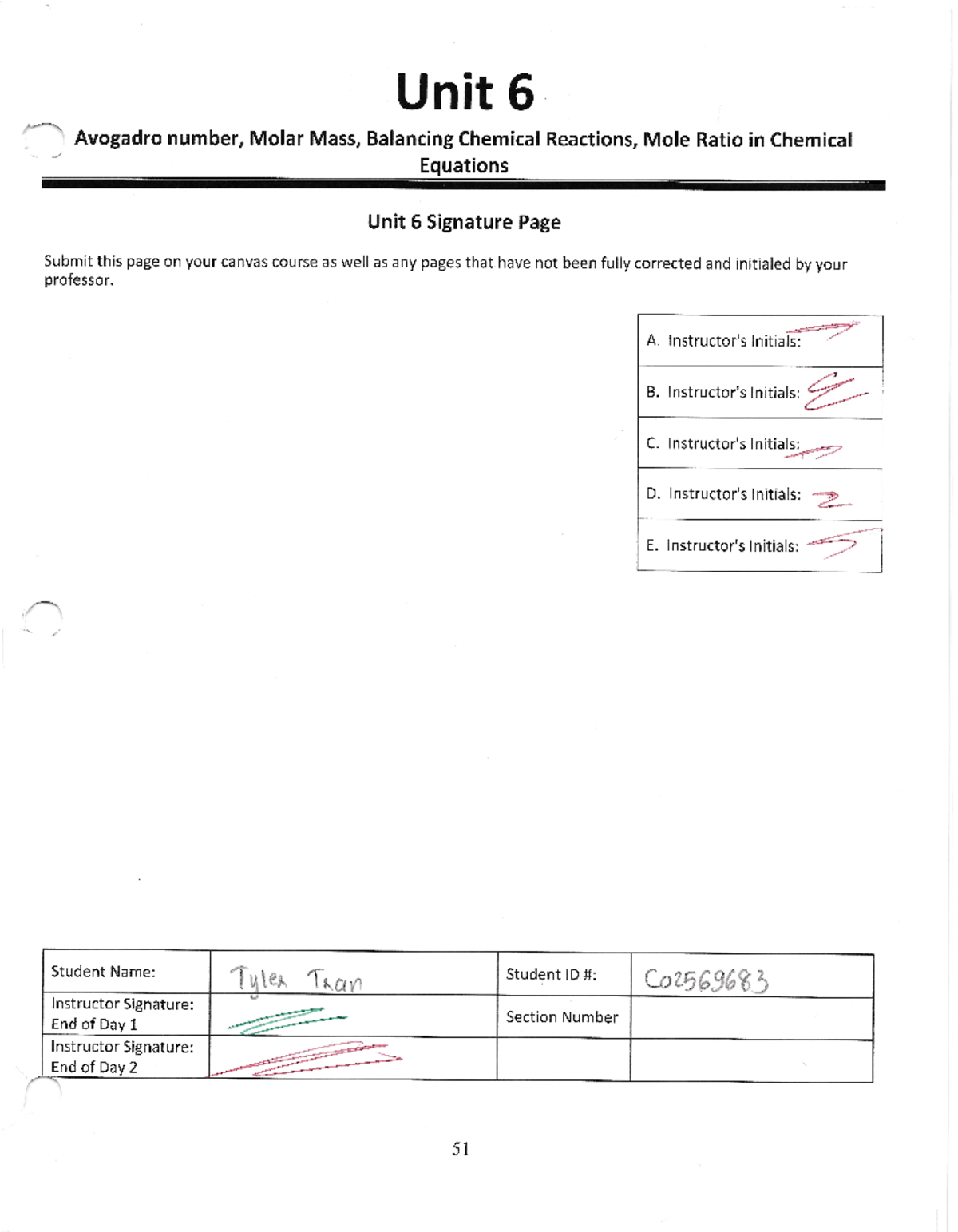 Unit 6 workbook - CHEM G110 - Studocu