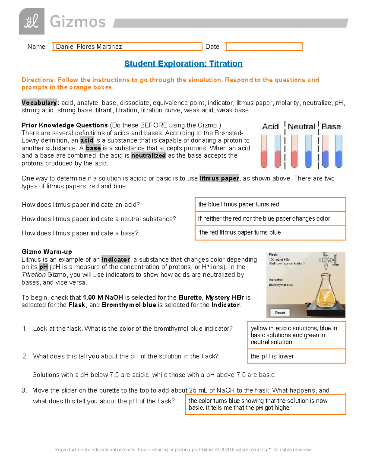 Copy of AP Chem Titration Lab - Name: Daniel Flores Martinez Date ...