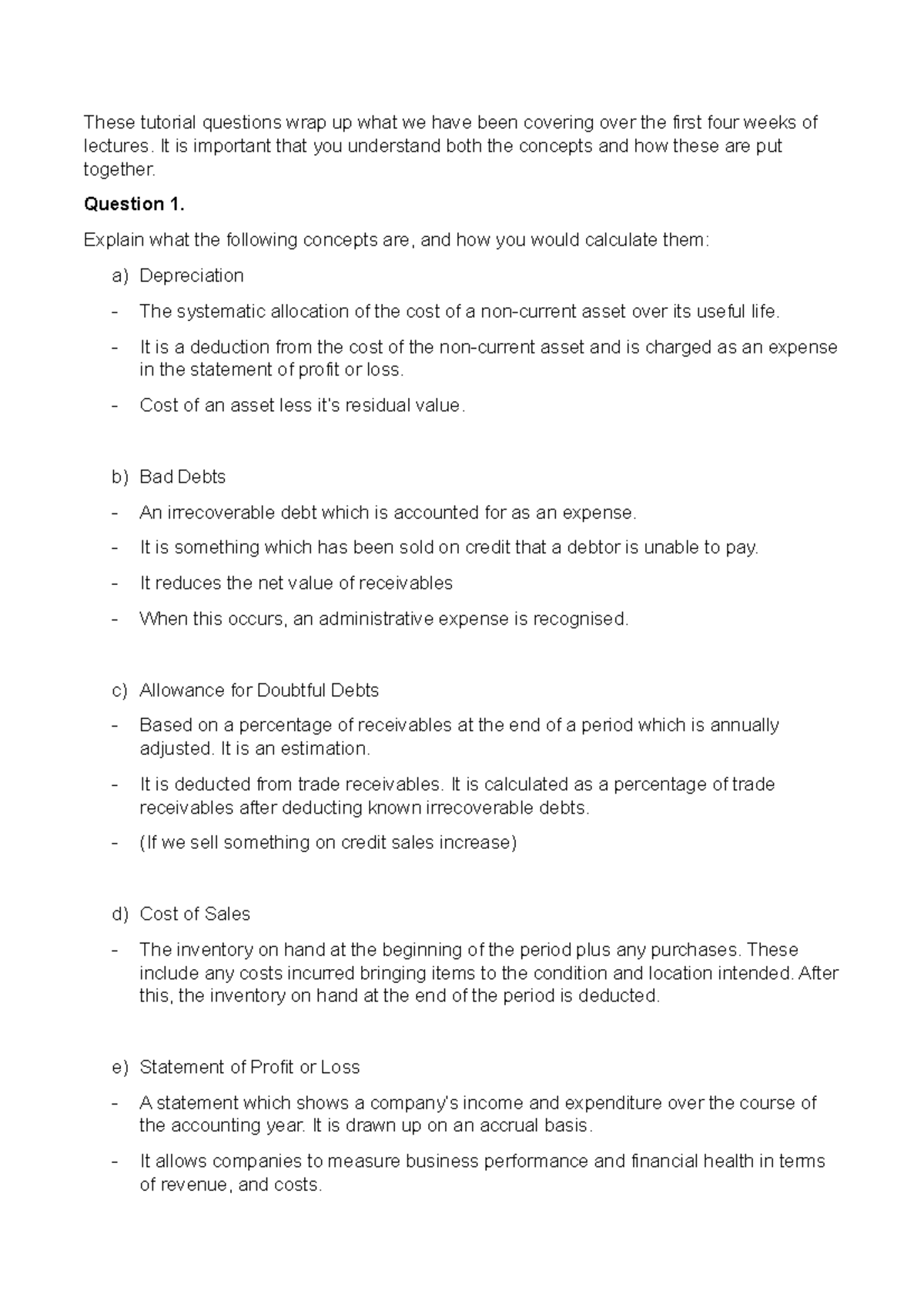 Tutorial week 5 - These tutorial questions wrap up what we have been ...