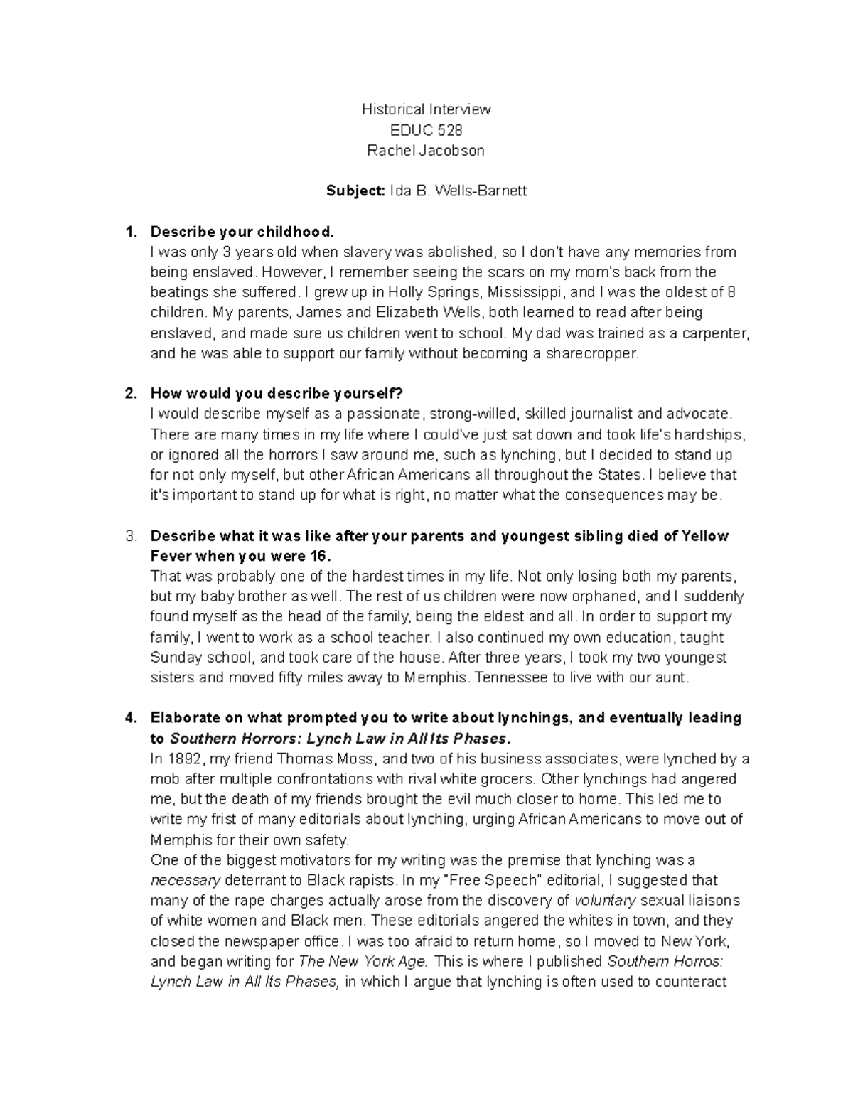 Historical Interview - Professor Kristen Cooper - Historical Interview ...