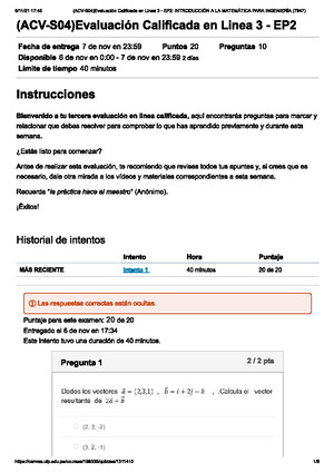 ACV-S06 Tarea Calificada 2 - EP2 - Introd. A La Matemática. Para Ingeniería - UTP - Studocu