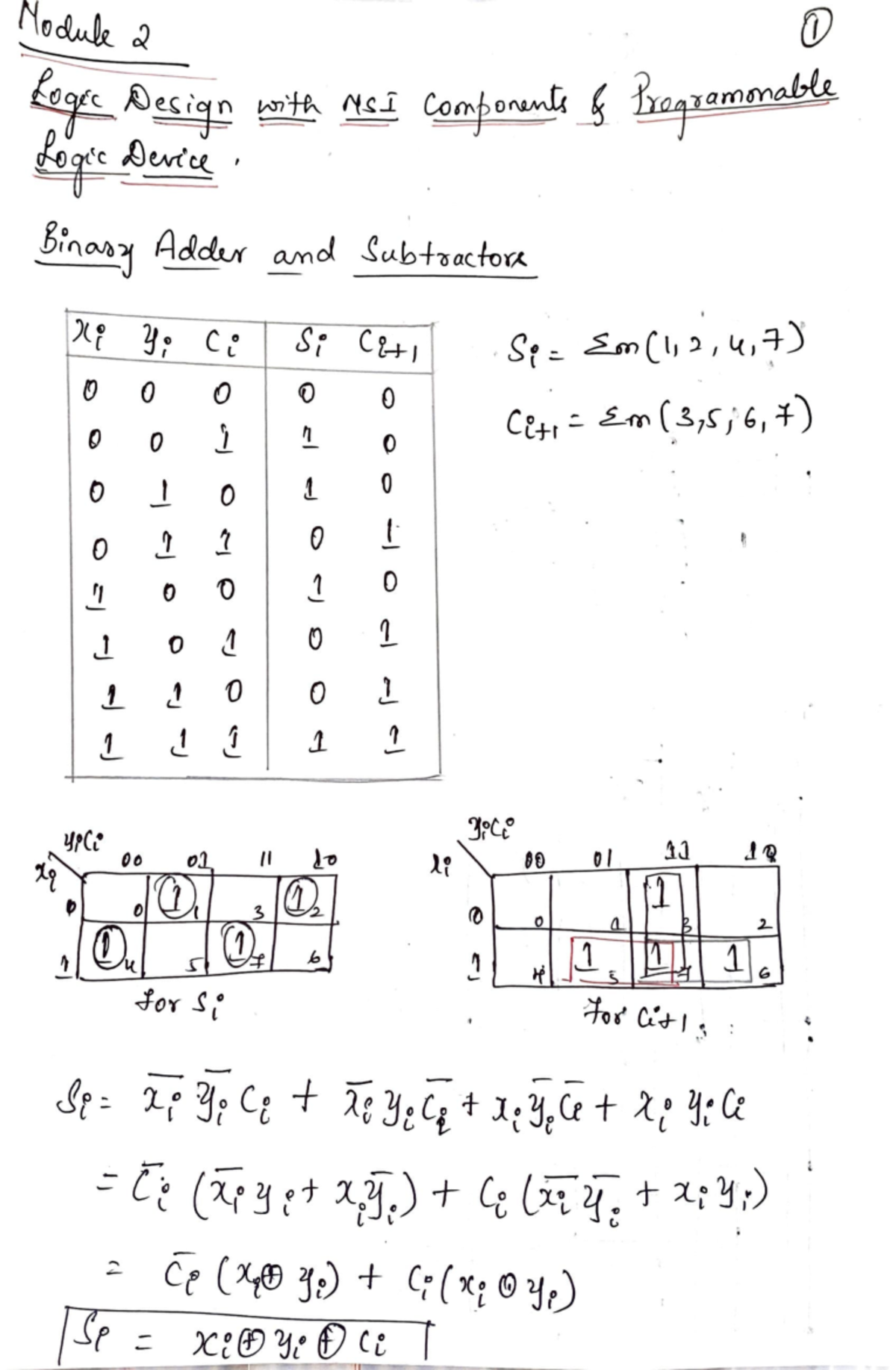 Module 2 Logic Design with MSI Components and PLDs - iy . ' )(" [ y~ CL o St C~+, -~r=- ~ci ...