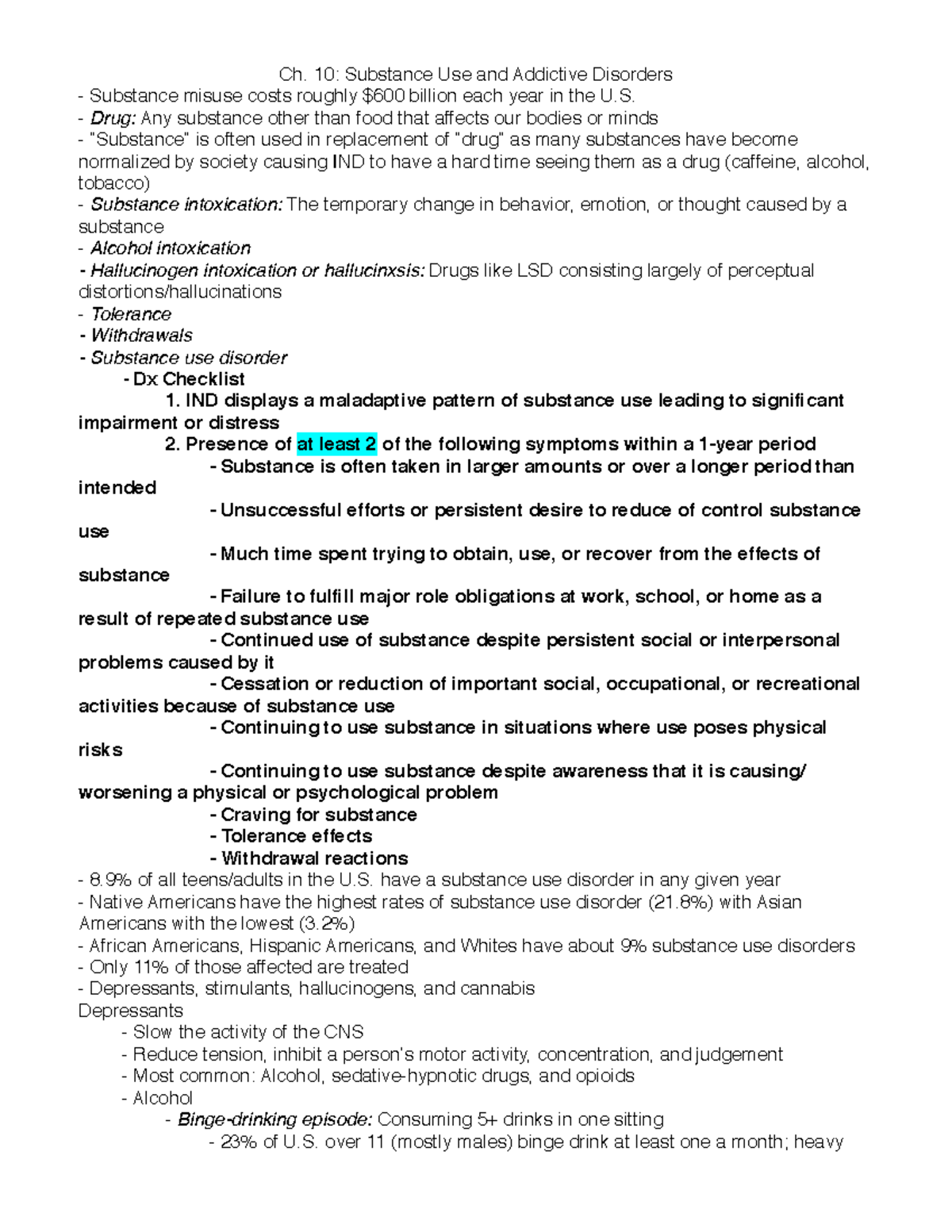 Ch. 10: Substance Use and Addictive Diso-BOOK - Ch. 10: Substance Use ...