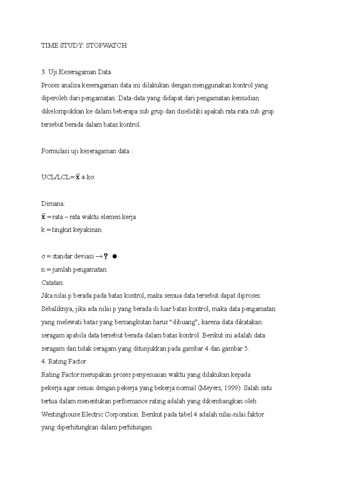 TIME Study Stopwatch 5 - TIME STUDY: STOPWATCH Uji Keseragaman Data ...