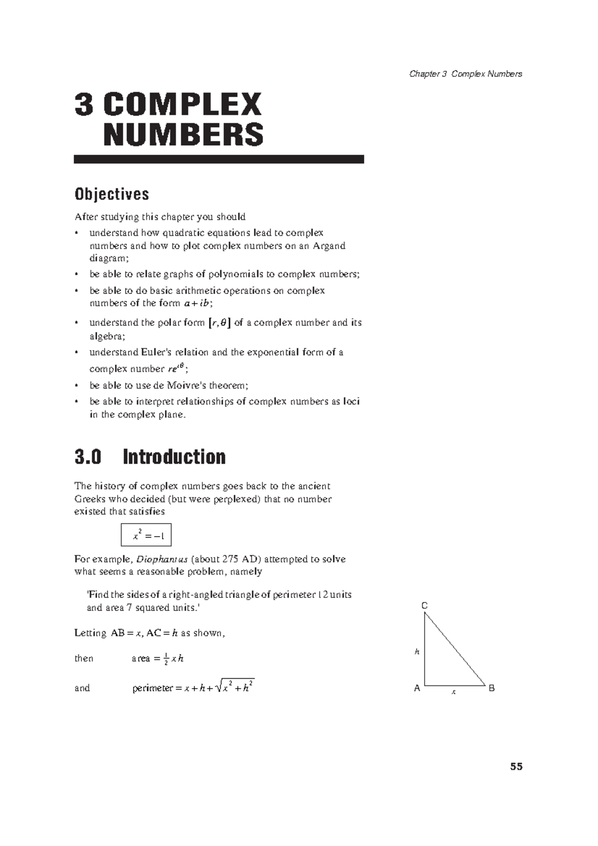Complex Numbers PDF - none - h x BA C 3 COMPLEX NUMBERS Objectives After studying this chapter ...