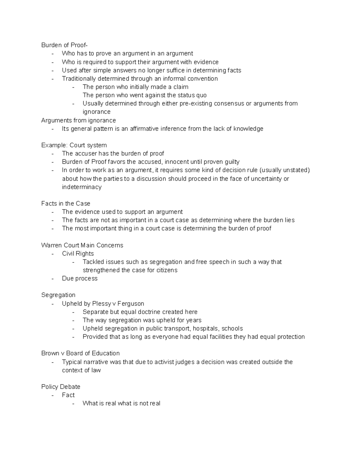 Burden of Proof Policy Debate - Burden of Proof- Who has to prove an ...