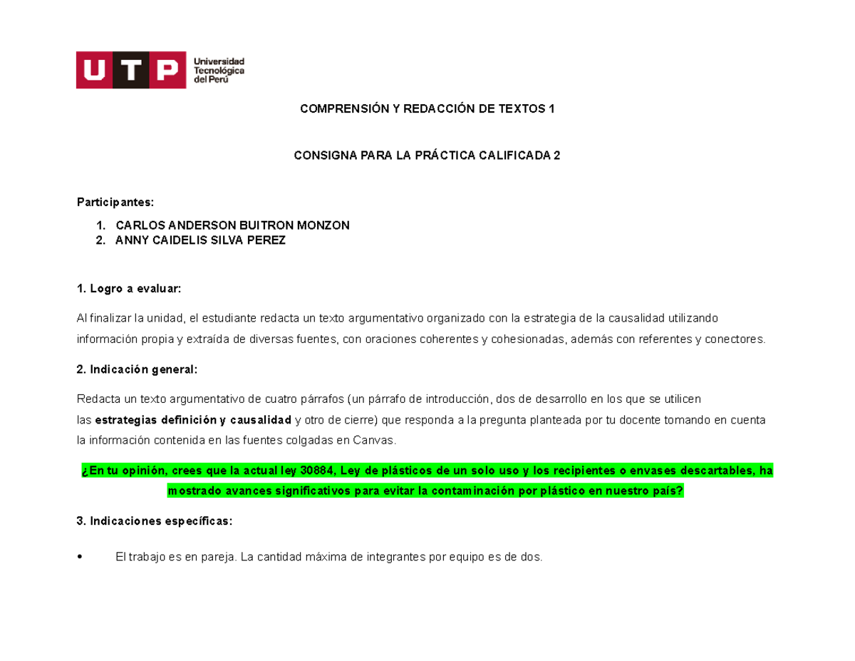 Practica Calificada 2 - sdadsa dsd ds vfvfv bthtg rgrgr gf ...