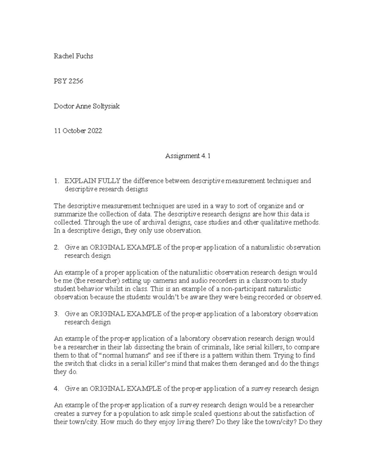 Assignment 4.1 BCRM - Answer the following questions in a .txt or .docx file and submit using ...