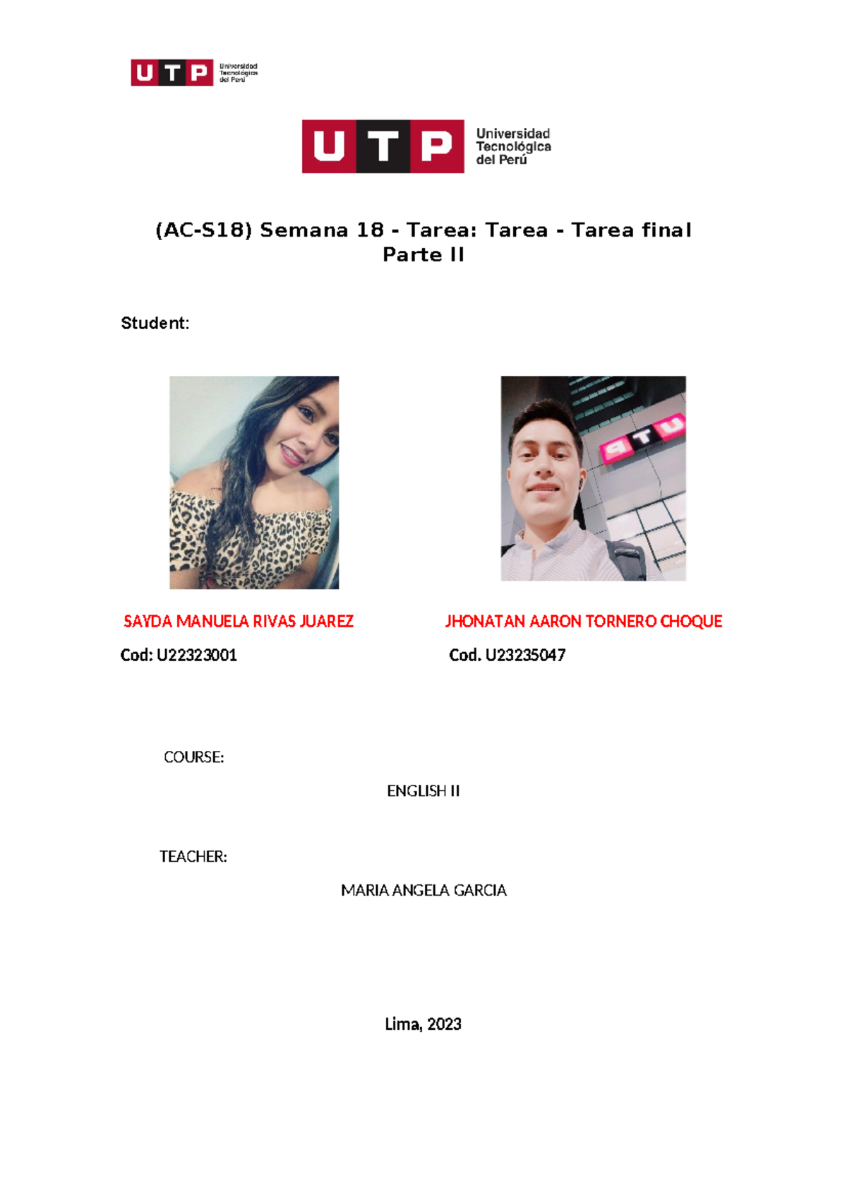 Week 17 -Jhonatan tornero Sayda Rivas Rv0 - (AC-S18) Semana 18 - Tarea: Tarea - Tarea final ...