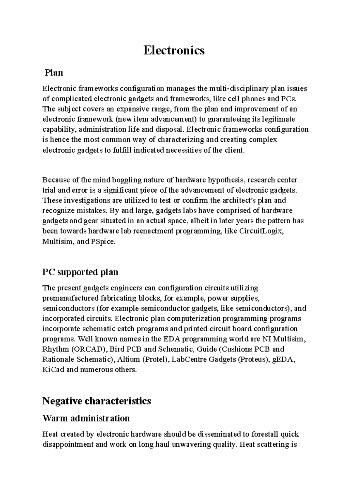 Electronics - Ifah - Electronics Plan Electronic frameworks ...