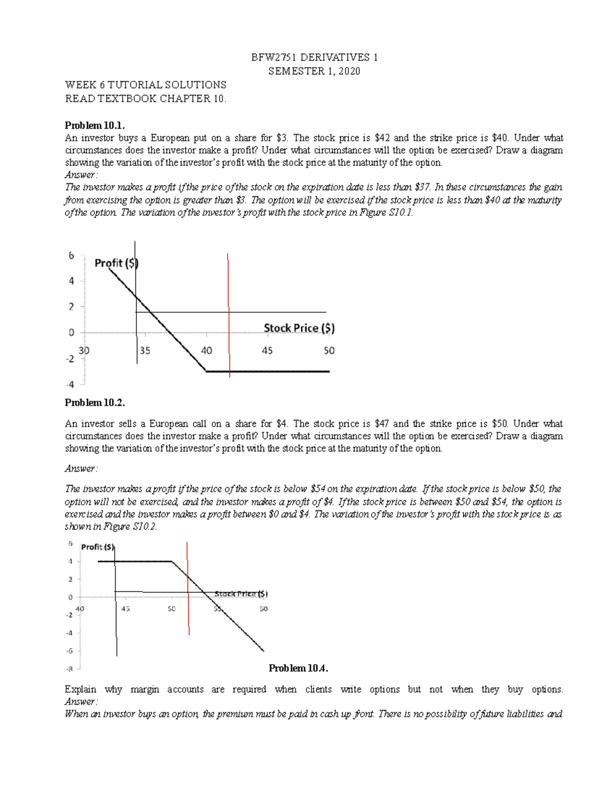 BFW2751 Tutorial WEEK 6 Solutions 2020 - BFW2751 DERIVATIVES 1 SEMESTER ...