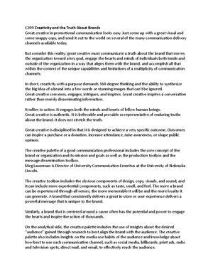 C209 Chapter 3 Summary - C209 Chapter 3 Summary 9. Describe the role of ...