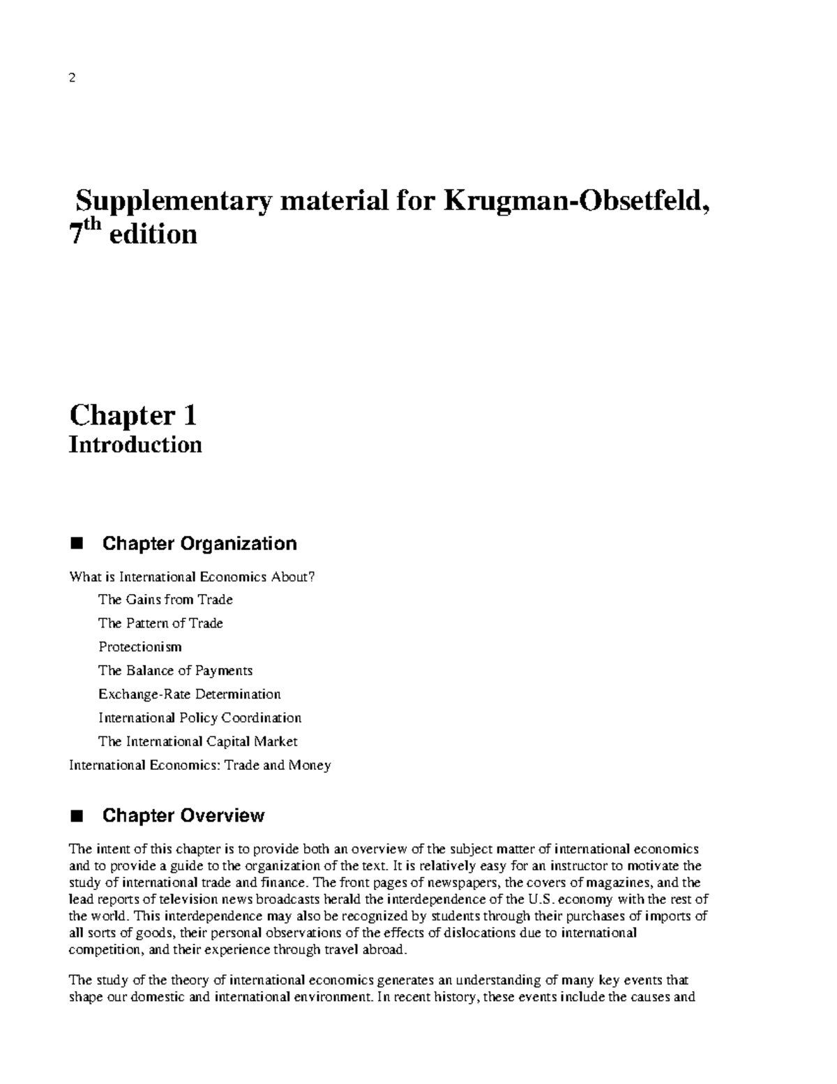 0.2 Paul R. Krugman, Maurice Obstfeld - Supplementary Material and ...