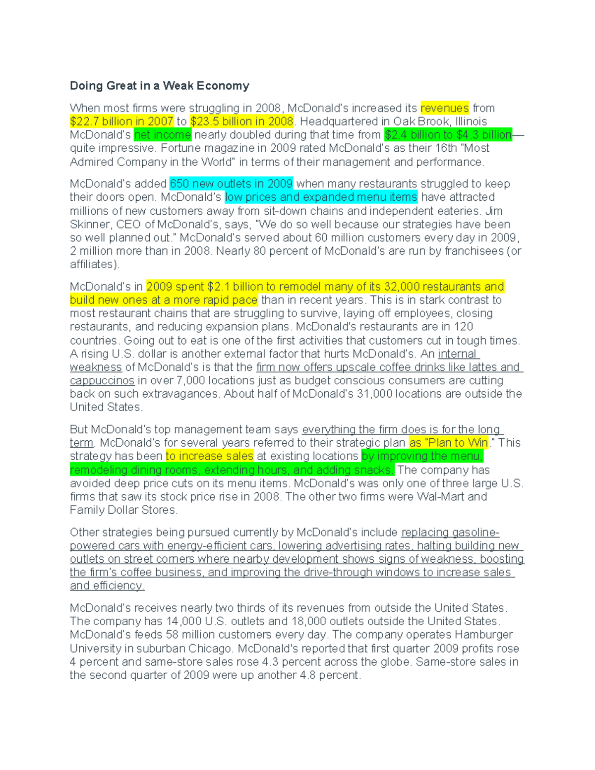 Doing great in a weak economy - Doing Great in a Weak Economy When most ...