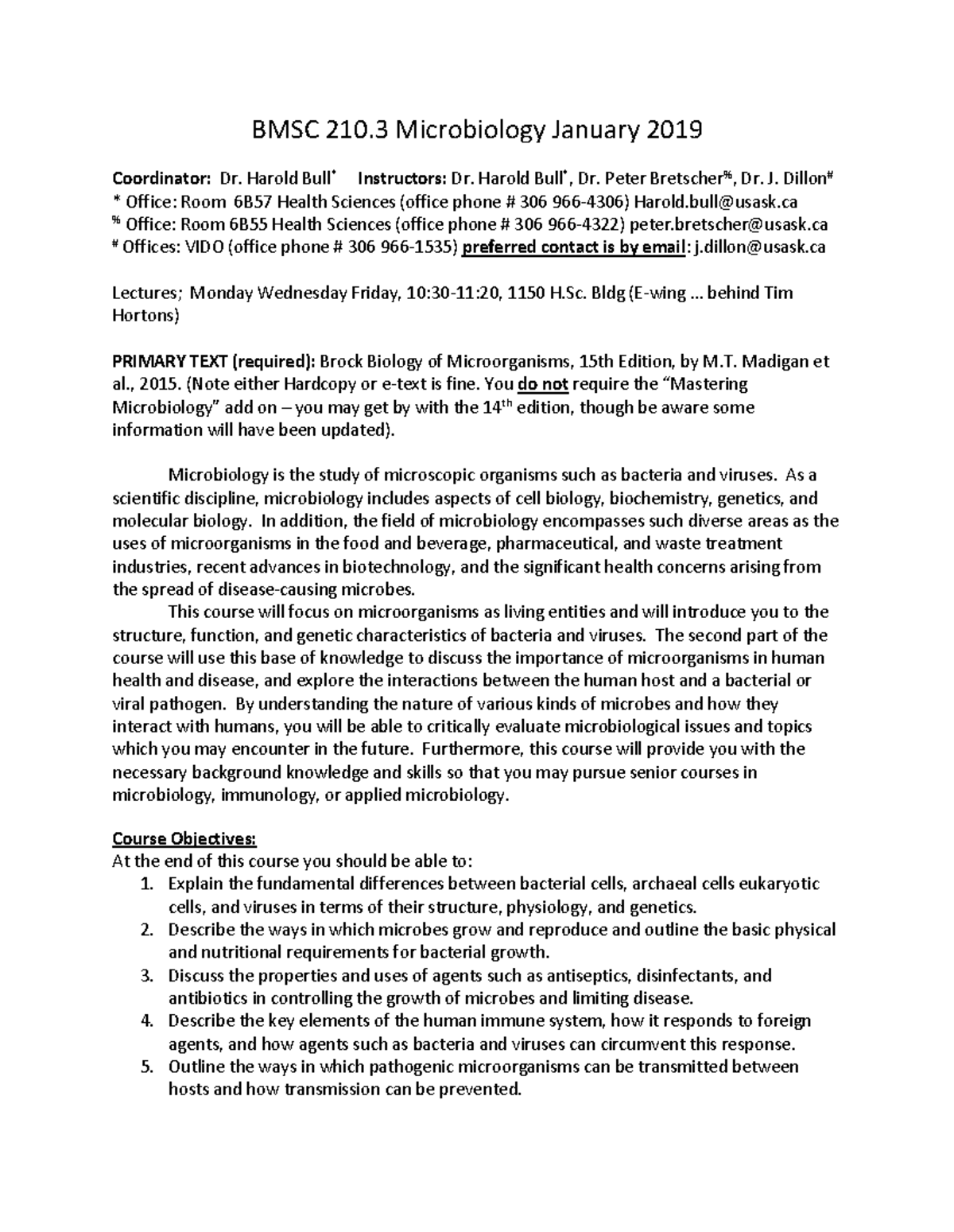 BMSC 210 syllabus winter 2019 - BMSC 210 Microbiology January 2019 ...