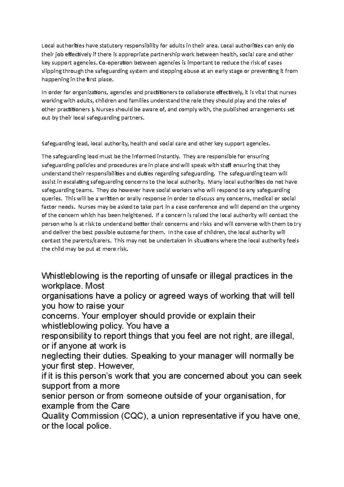 Safeguarding for workbook - Local authorities have statutory ...