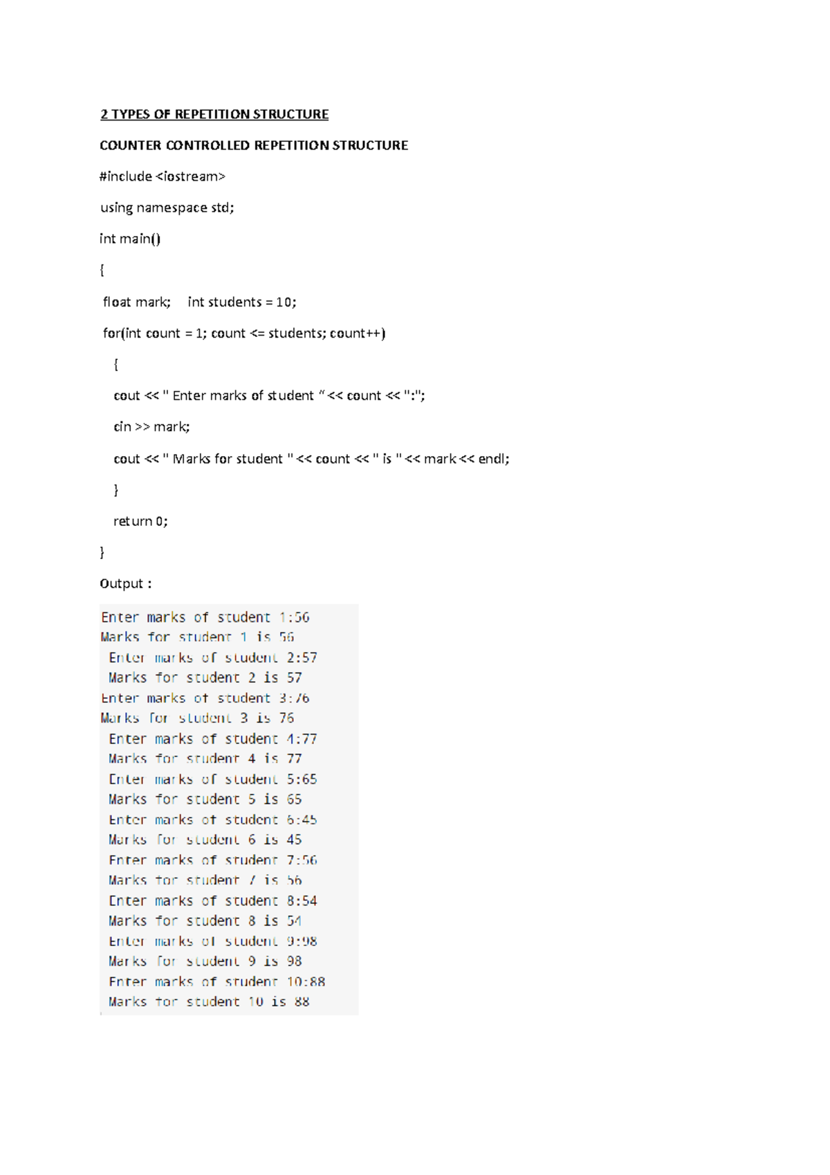 2 Types OF Repetition Structure - 2 TYPES OF REPETITION STRUCTURE ...