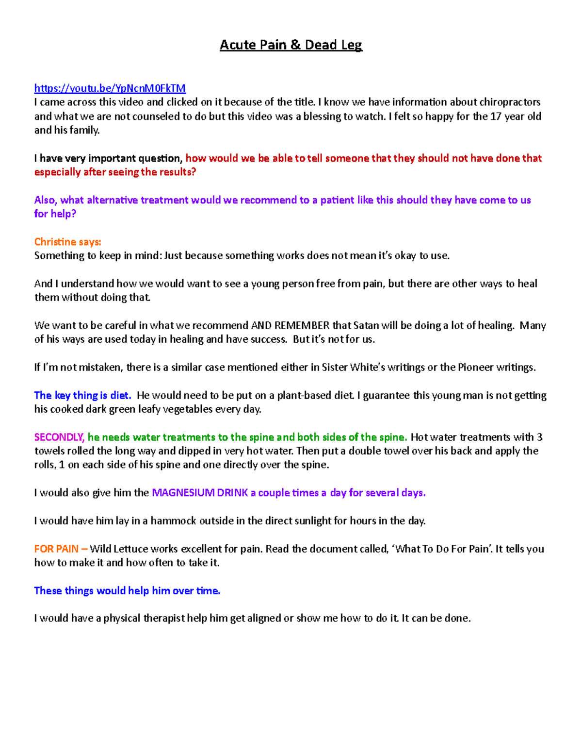 Acute Pain & Dead Leg - Basic notes for medical students to learn and ...