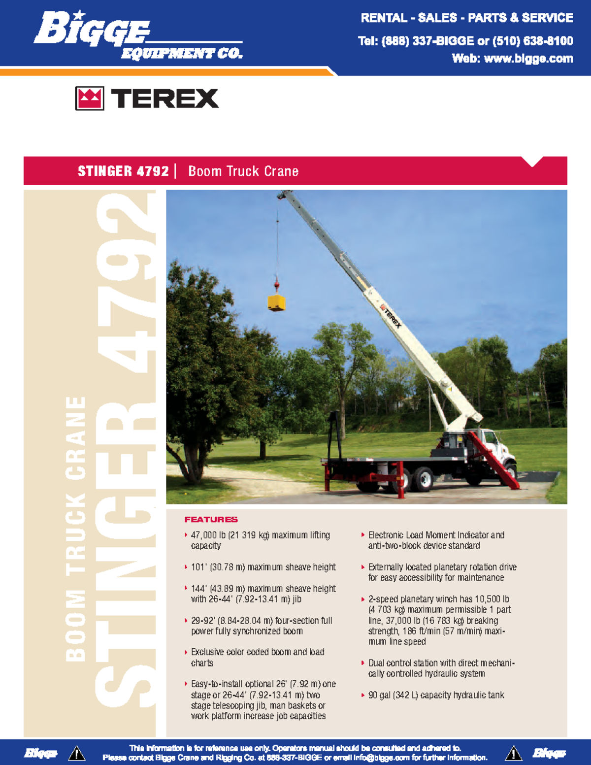 LOAD CHAT BT4792 - STINGER 4792 | Boom Truck Crane STINGER 4792 B O O M ...