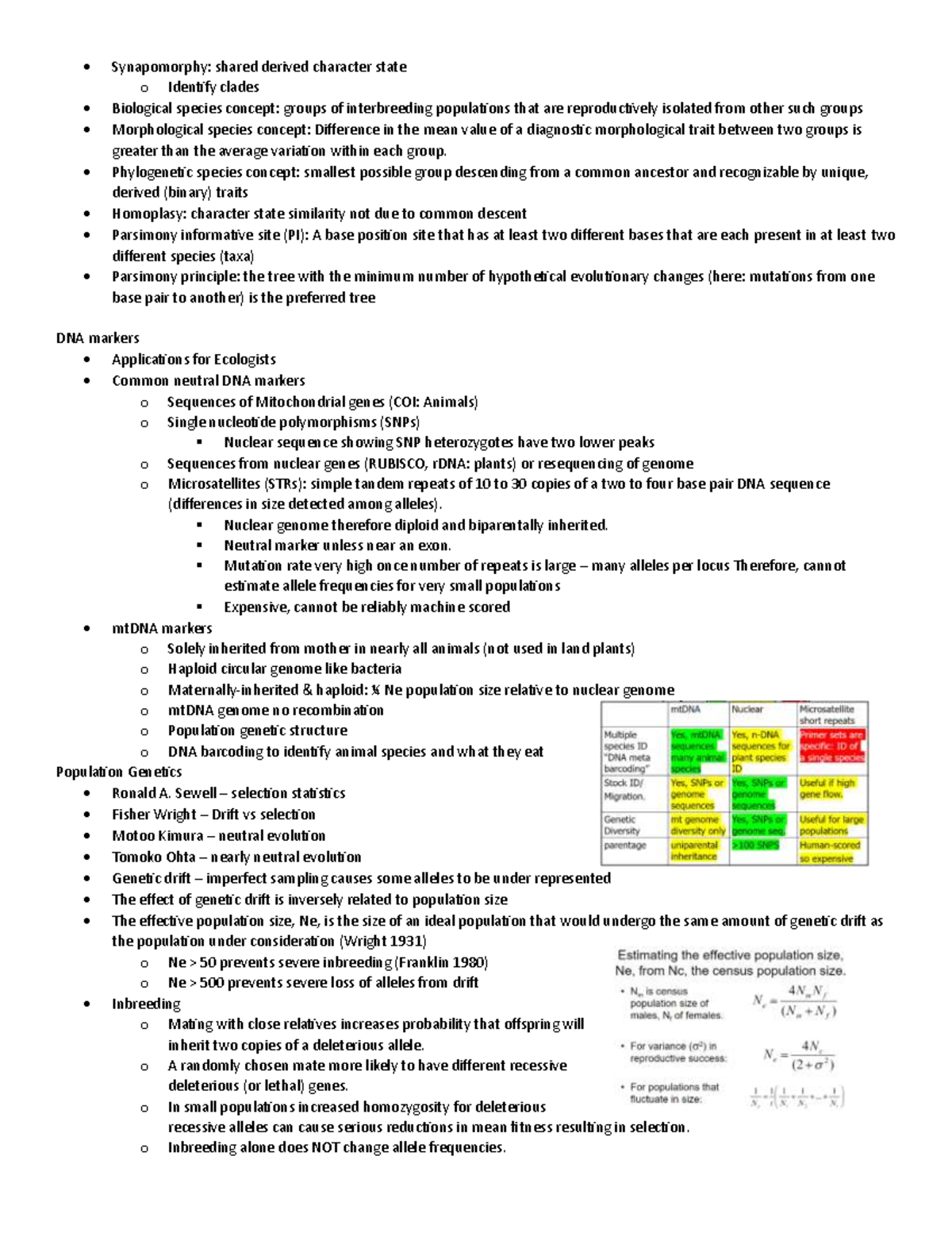 BIOL 2400 midterm 1 cheat sheet - Synapomorphy: shared derived ...