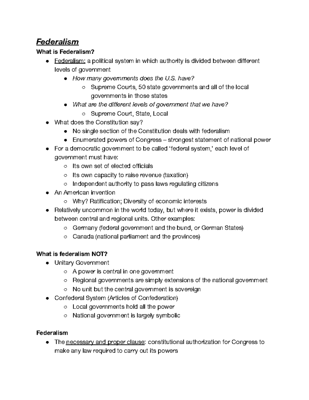 Federalism - have? Supreme Courts, 50 state governments and all of the ...