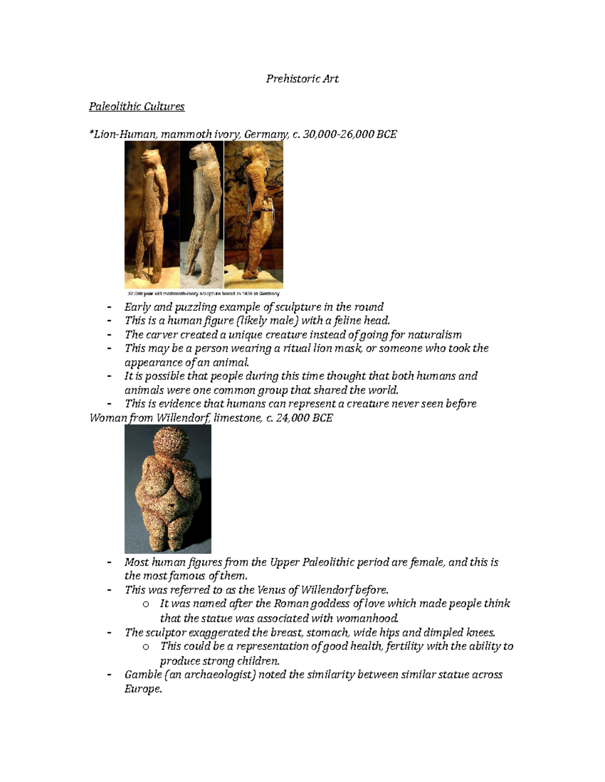 2 Prehistoric Art - Professor Lee - Prehistoric Art Paleolithic ...