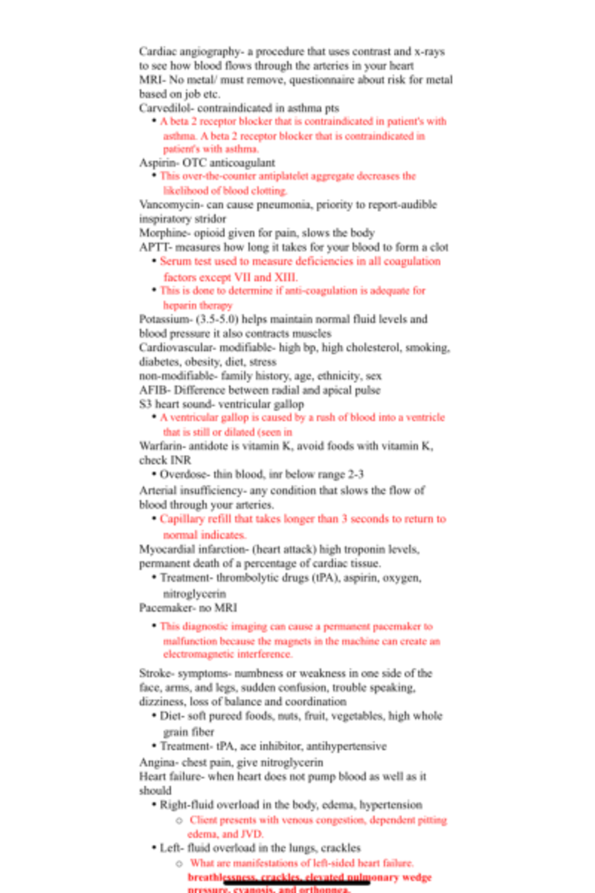 Ms7 - Endocrine - Cardiac a procedure that uses contrast and to see how ...