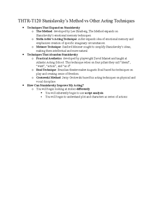 THTR-T120 Black Acting Methods - They have devised socially relevant ...