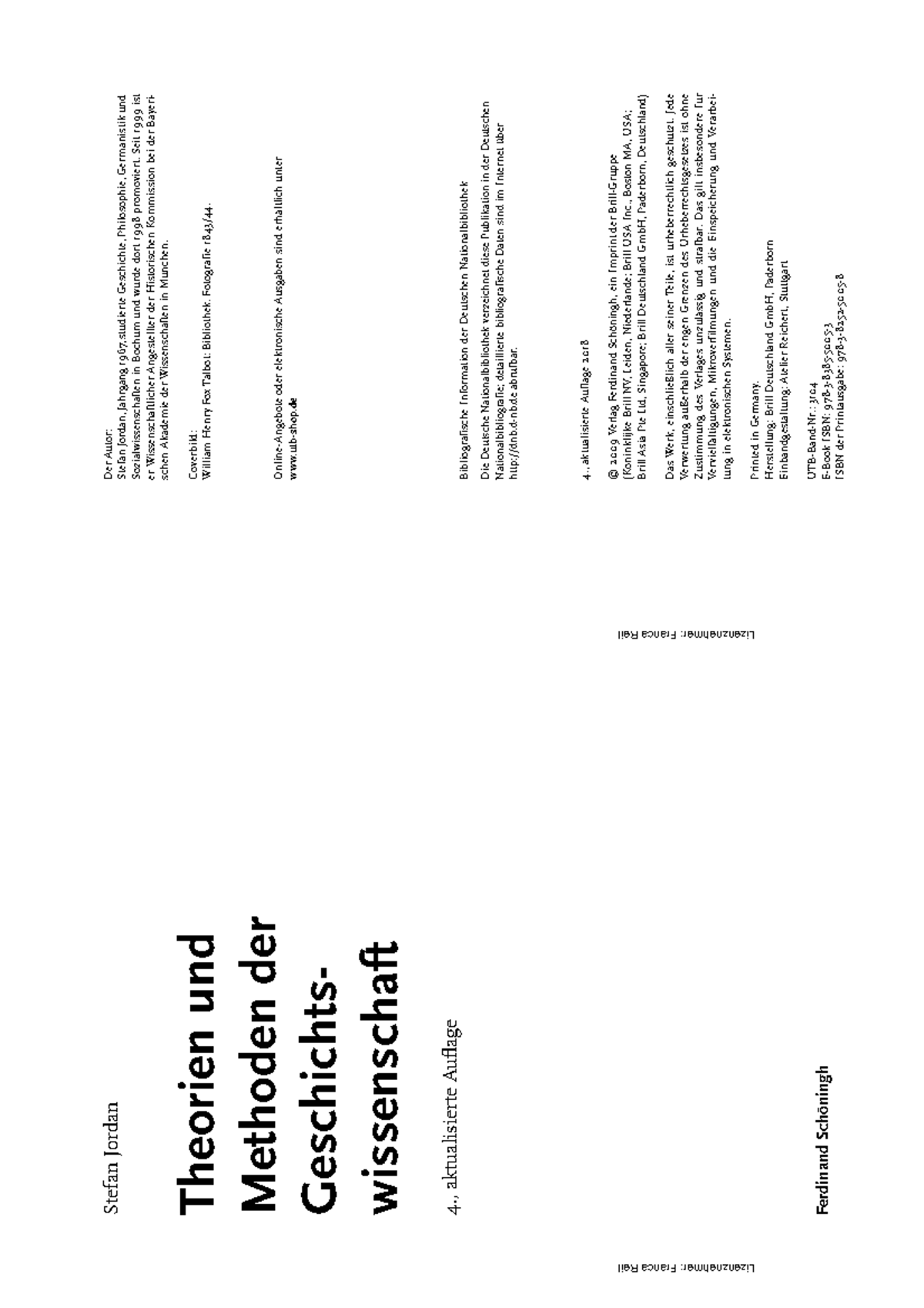 Jordan - Geschichtsphil. und -wissens - Stefan Jordan Theorien undMethoden - Studocu