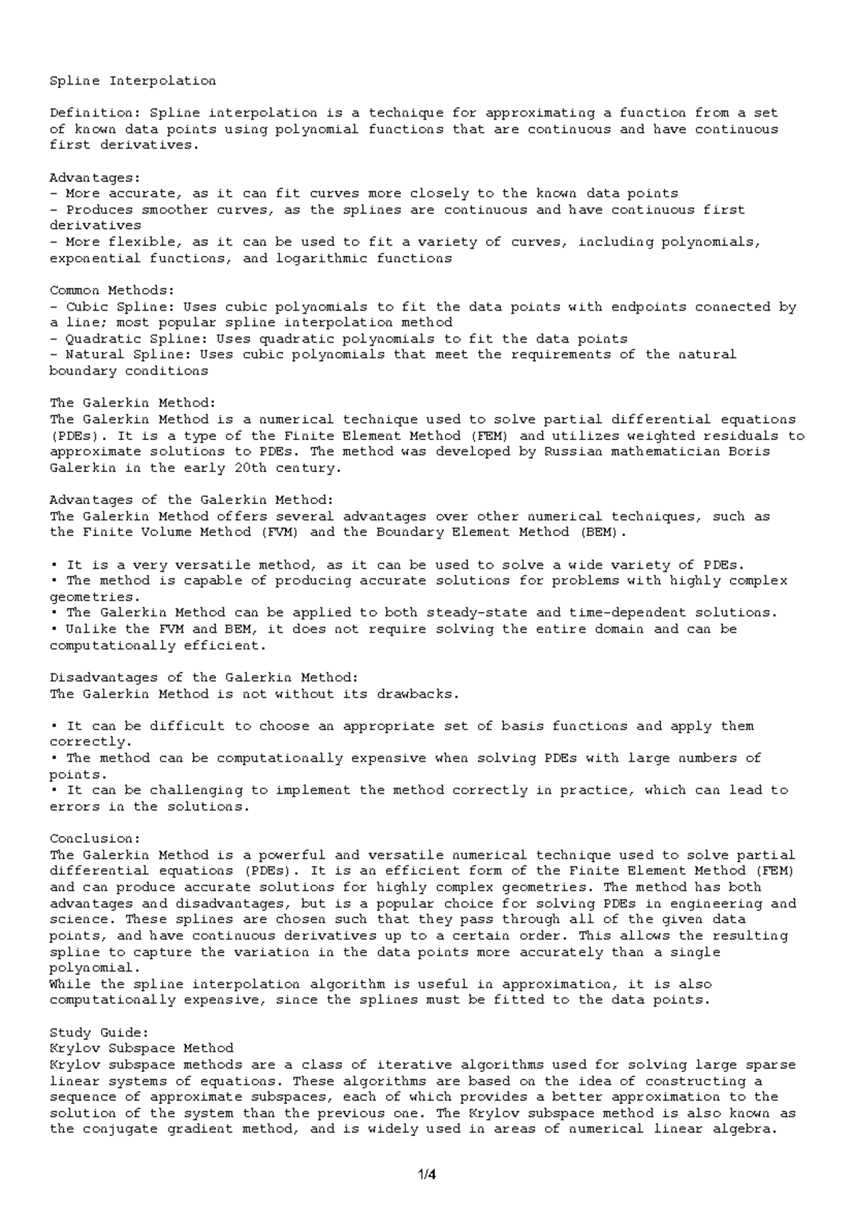 Numerical Methods in Chemical Engineering 1 - Spline Interpolation ...