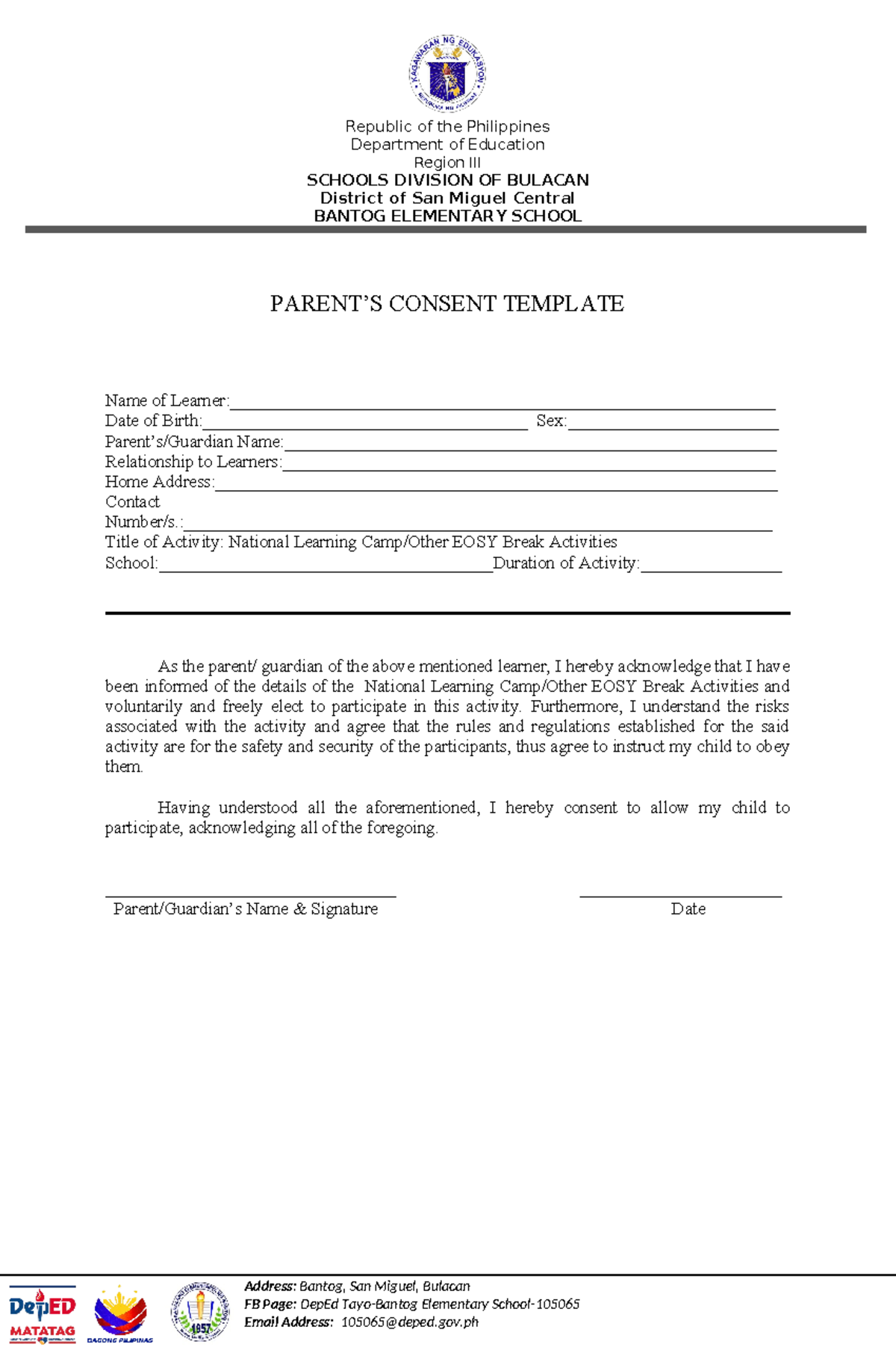 NLC-Forms-2024 - Math - Republic of the Philippines Department of ...